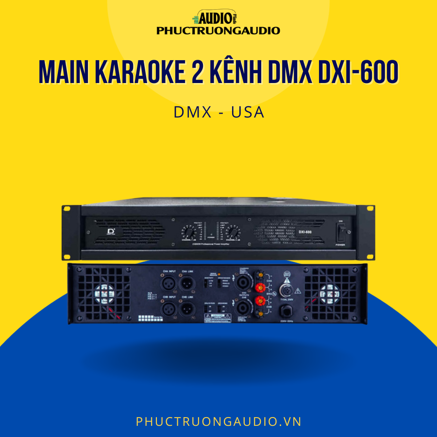 Cục đẩy công suất 2 kênh DMX DXI-600 giá rẻ review mới 2025